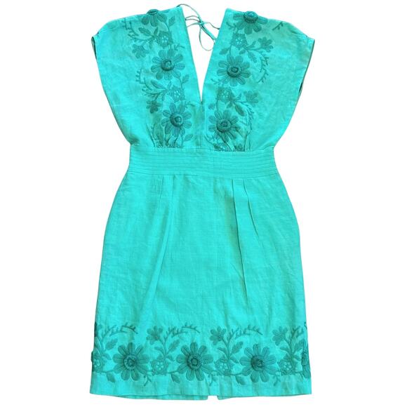 Milly | Dresses | Vintage Milly Of New York Embroidered Linen Dress ...